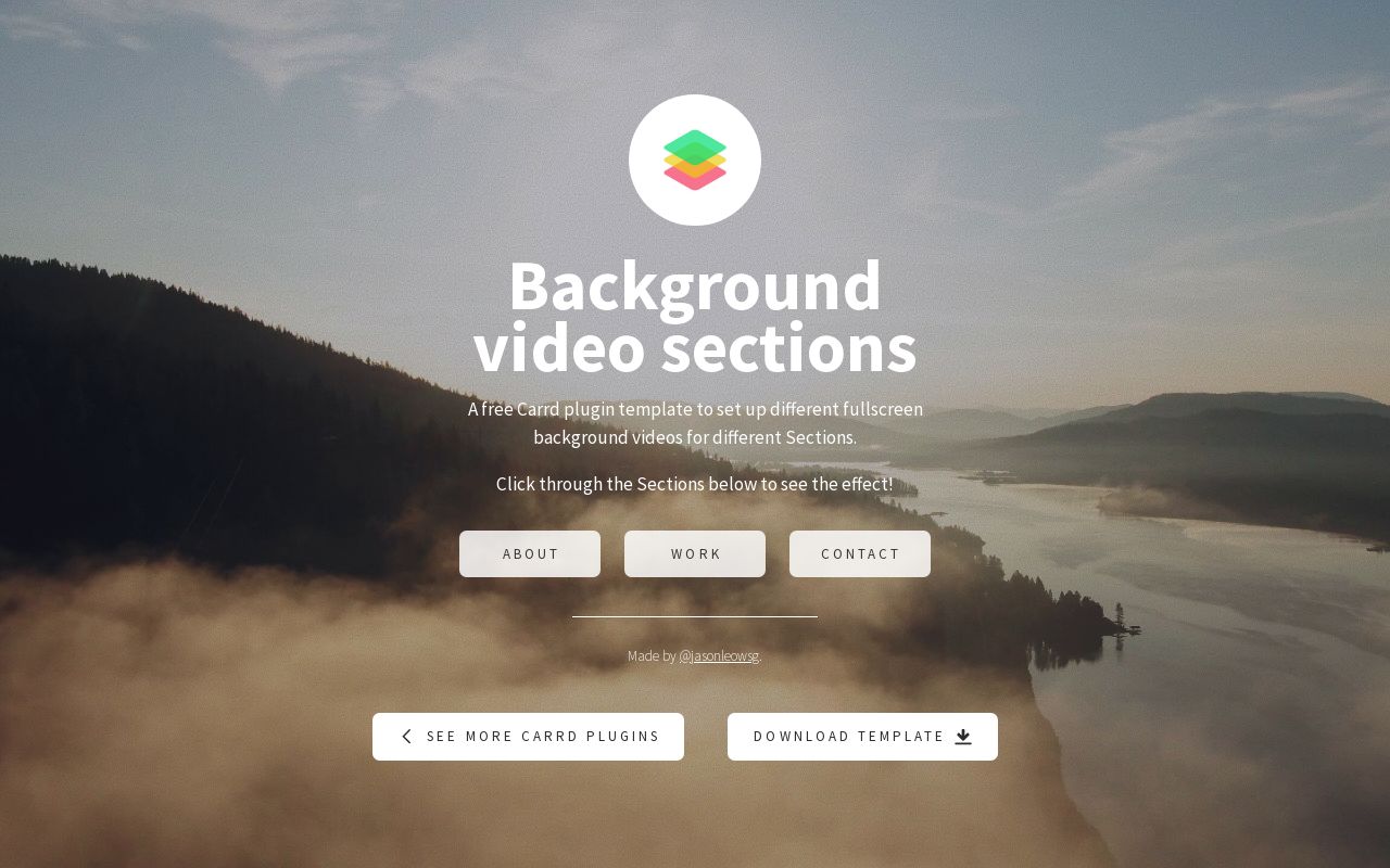 Background video sections Carrd plugin template
